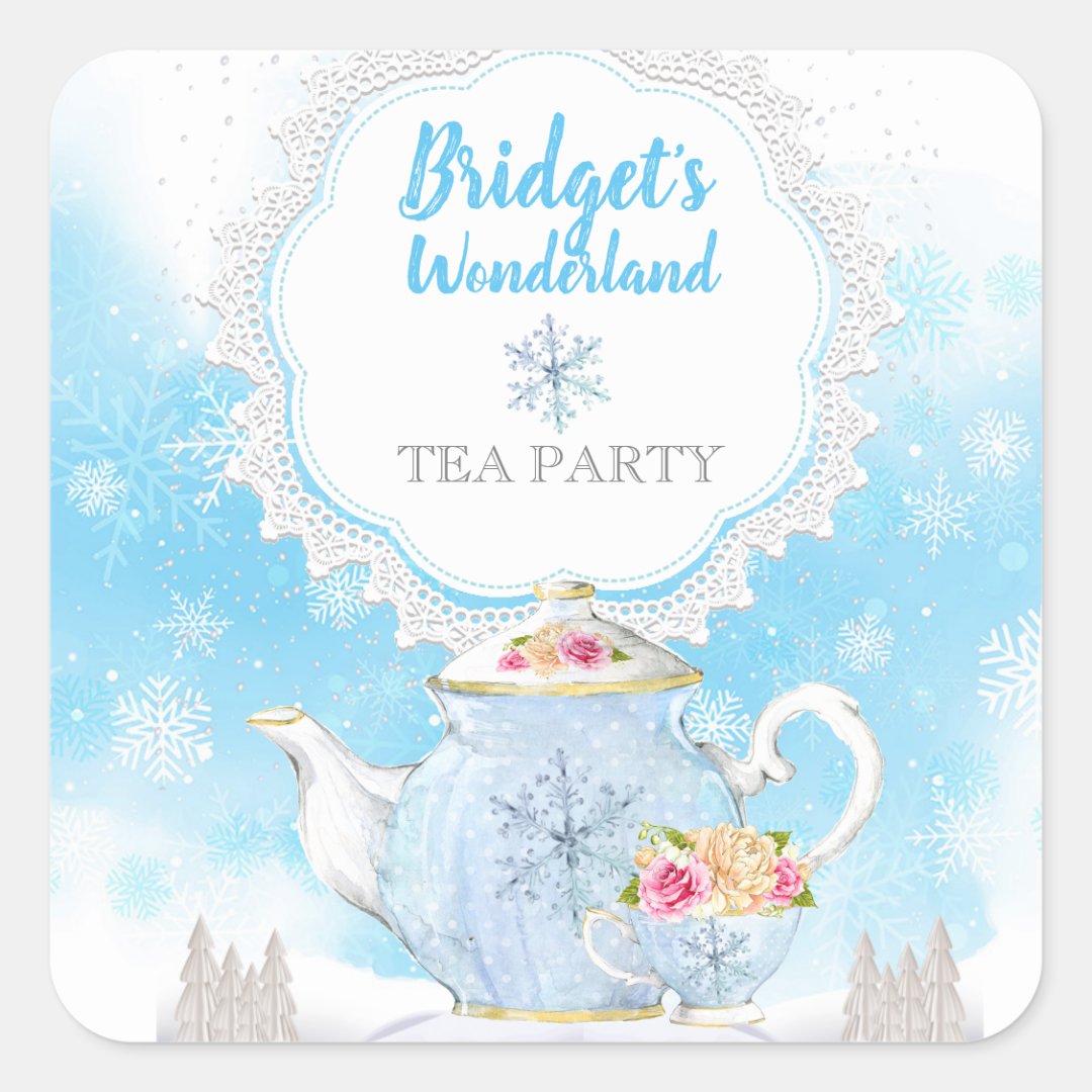 Christmas Holiday Winter Tea Party Stickers | Zazzle