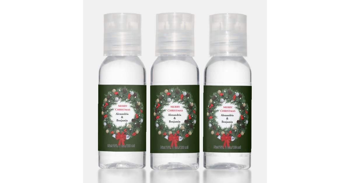 Christmas Holidays Couple Personalize Hand Sanitizer | Zazzle