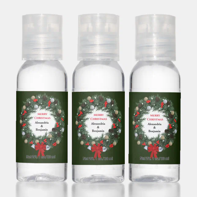 Christmas Holidays Couple Personalize Hand Sanitizer | Zazzle