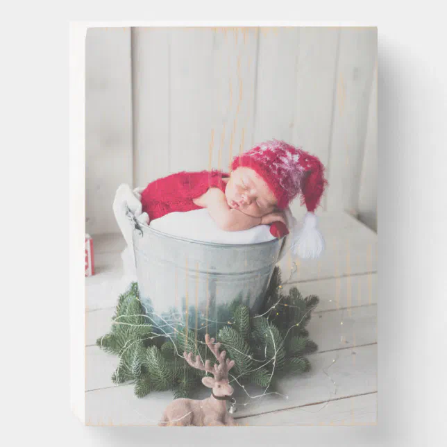 Christmas Holidays Custom Personalized Photo Wooden Box Sign | Zazzle