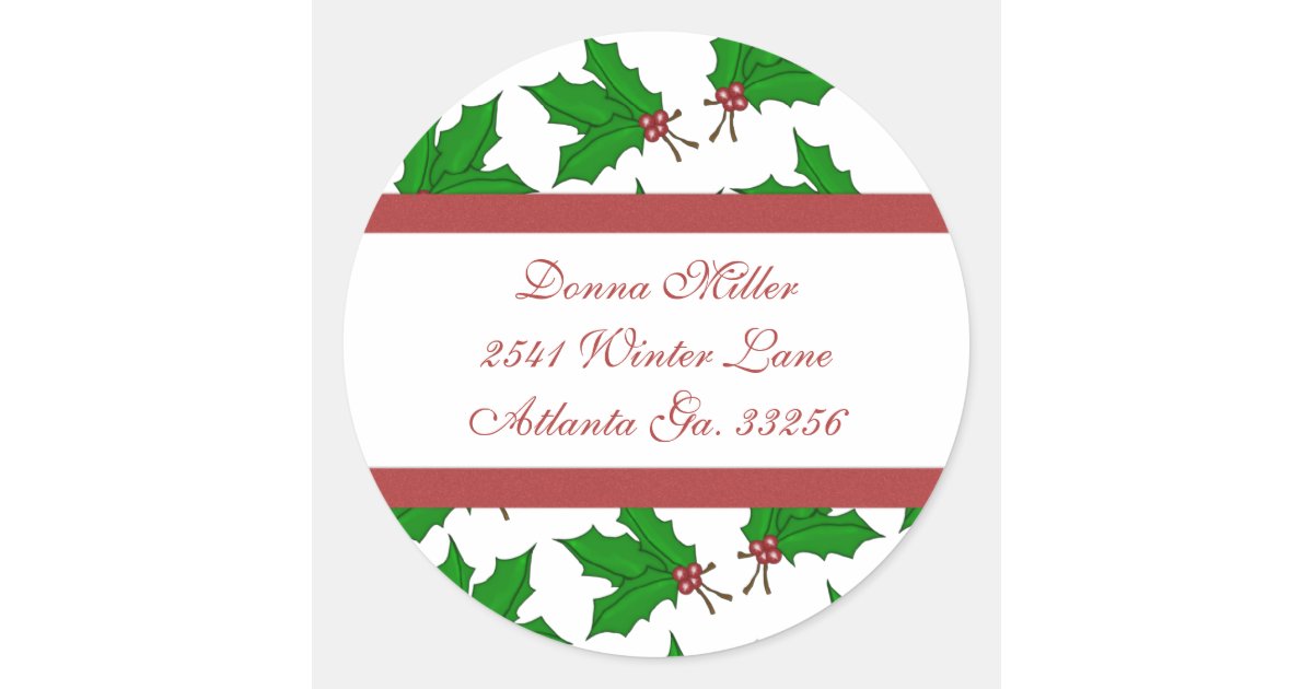 Christmas Holly Address Labels | Zazzle
