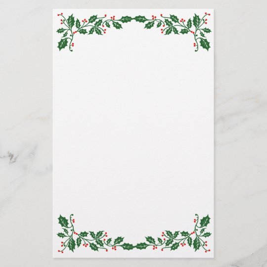 Christmas Holly Berries Custom Photo Stationery | Zazzle.com