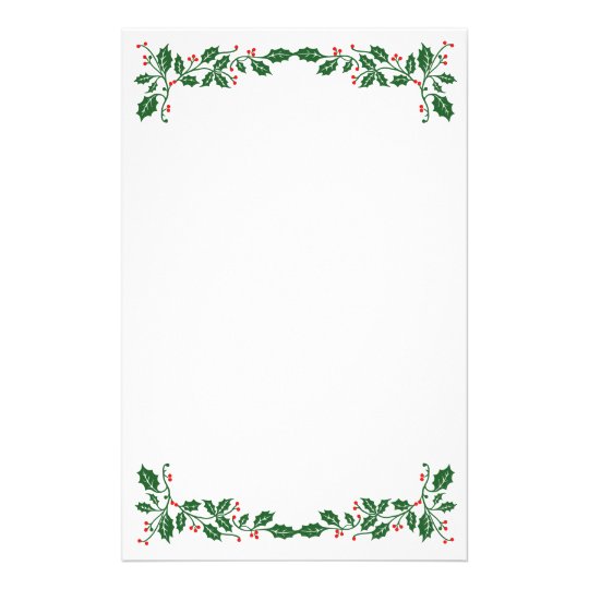 Christmas Holly Berries Custom Photo Stationery | Zazzle.com