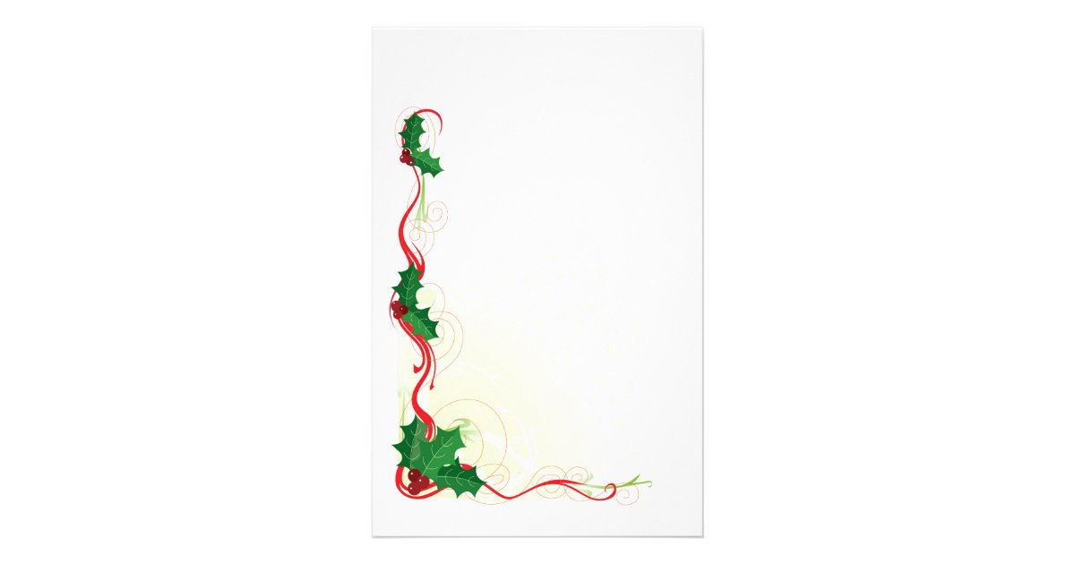 Christmas Holly Border Stationery | Zazzle.com