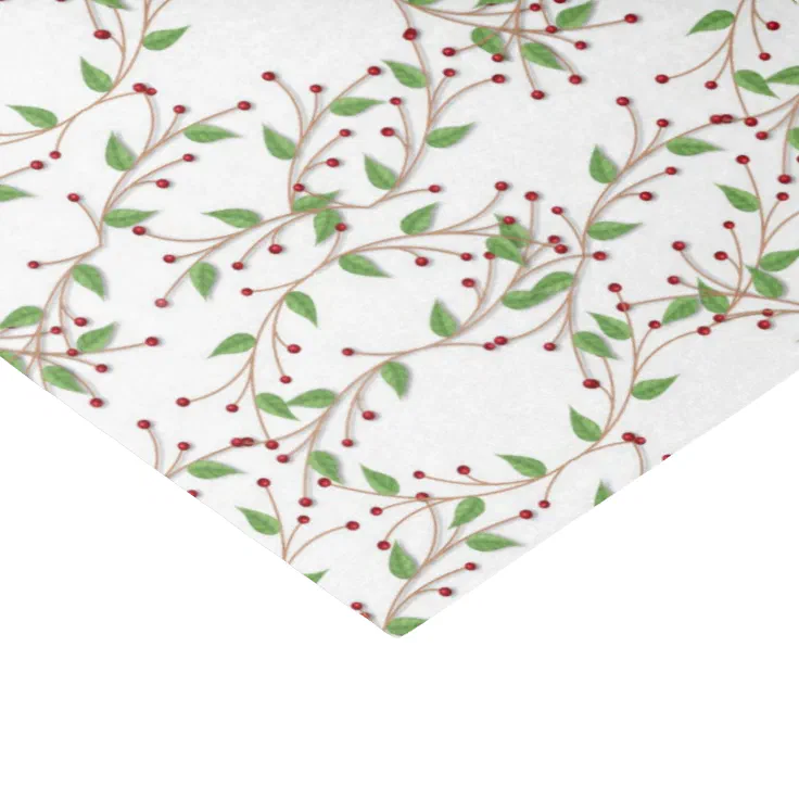 Christmas Holly pattern Holiday tissue paper | Zazzle