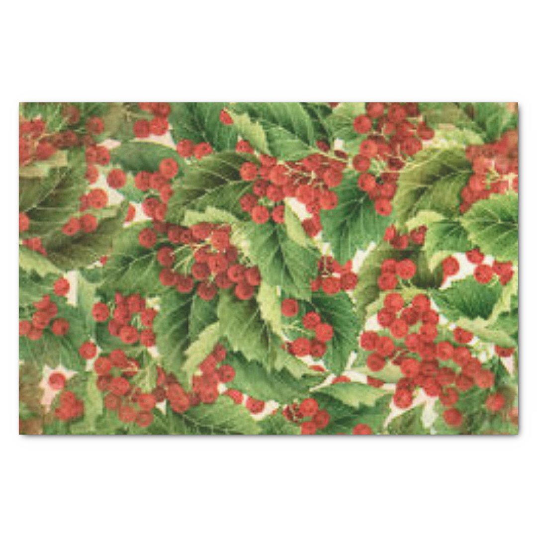 Christmas holly pattern tissue paper | Zazzle