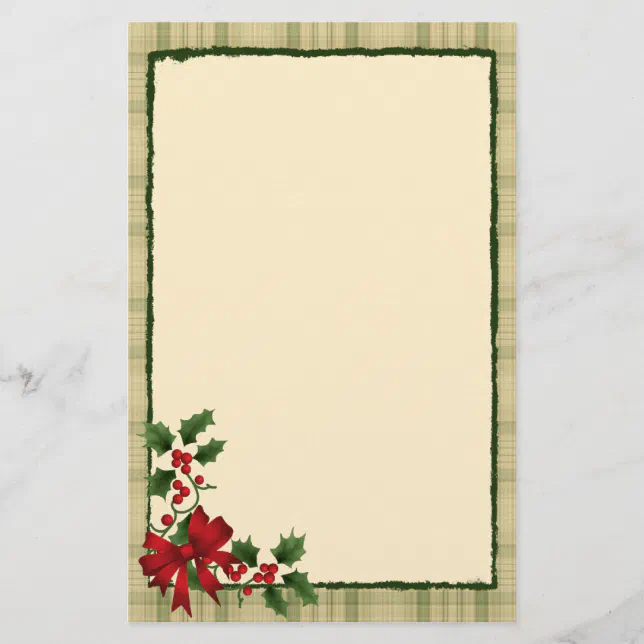 Christmas Holly Stationery | Zazzle