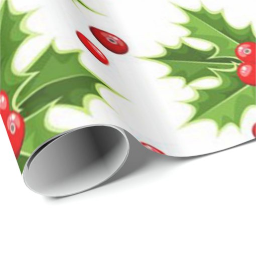 Christmas Holly Wrapping Paper | Zazzle