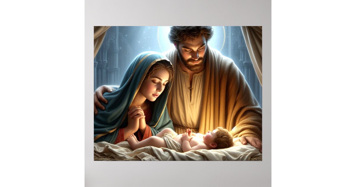 Christmas Holy Family Poster | Zazzle