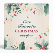 Christmas Home Chef Recipe Album Cooking Cookbook 3 Ring Binder | Zazzle