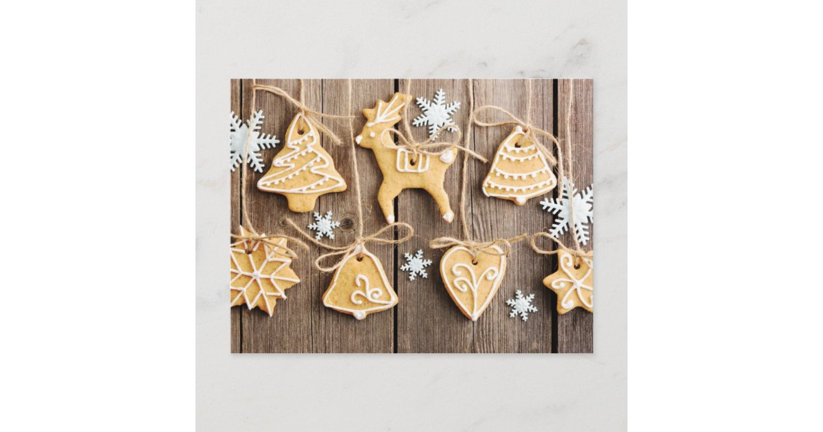 Christmas homemade gingerbread cookies holiday postcard | Zazzle