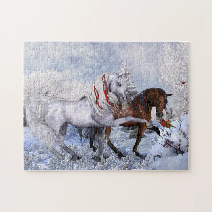 Christmas Horses Puzzle | Zazzle
