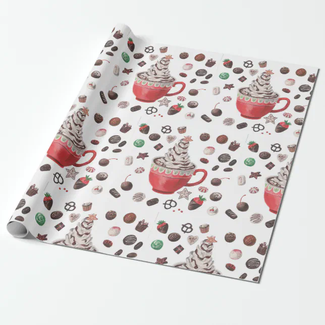 Christmas Hot Chocolate Wrapping Paper | Zazzle