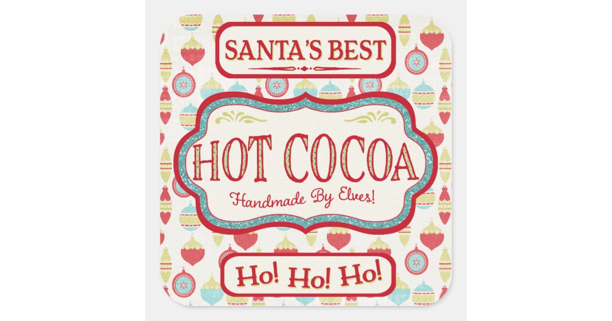 Christmas Hot Cocoa Chocolate Stickers | Zazzle