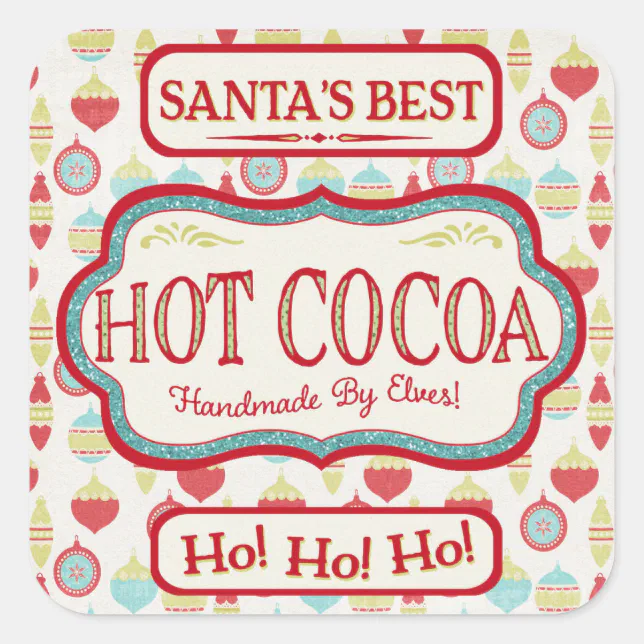 Christmas Hot Cocoa Chocolate Stickers | Zazzle