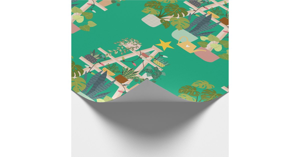Christmas House Plant Wrapping Paper | Zazzle