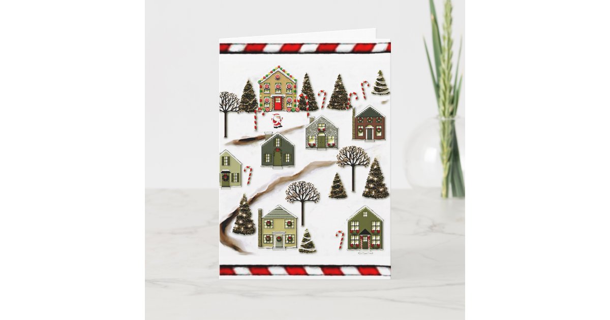 Christmas Houses Holiday Card | Zazzle