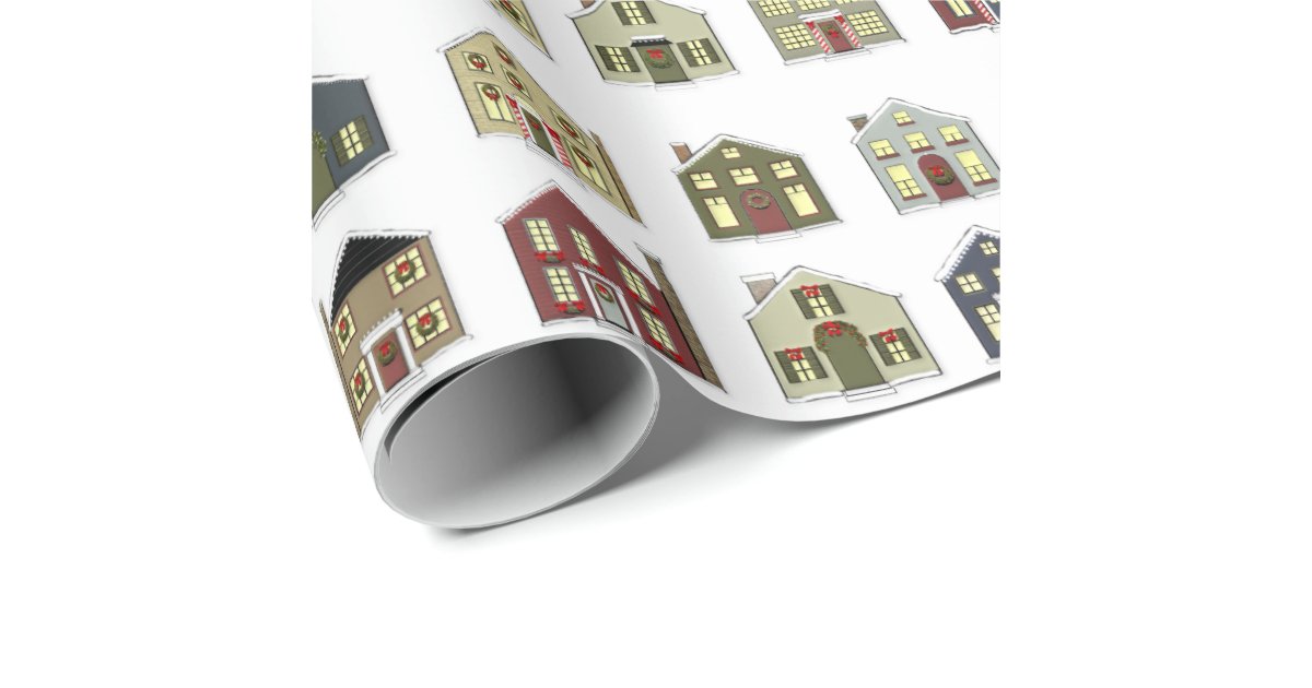Christmas Houses Wrapping Paper | Zazzle