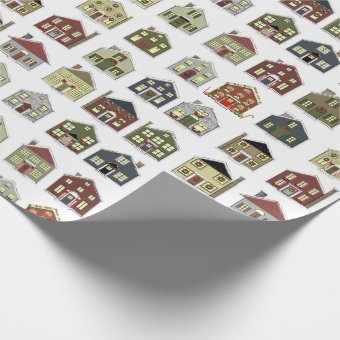 Christmas Houses Wrapping Paper | Zazzle