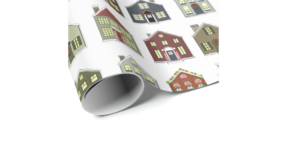 Christmas Houses Wrapping Paper | Zazzle