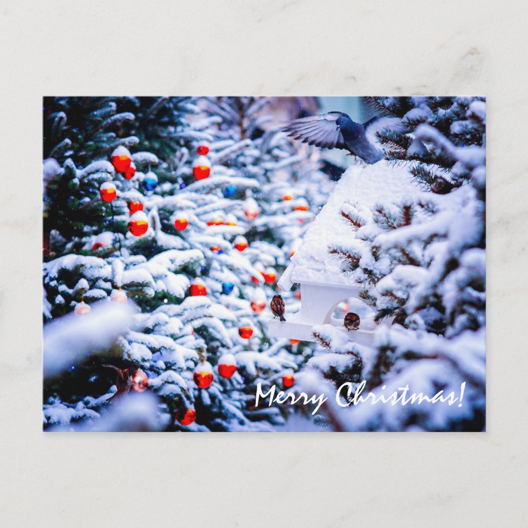 Christmas Idyll elegant customizable Postcard | Zazzle