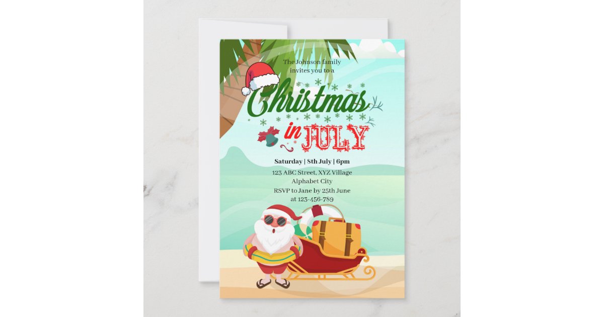 Christmas in July Invitation | Zazzle