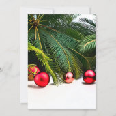 Christmas In July Palm Tree Red Ornaments Tropical Invitation | Zazzle