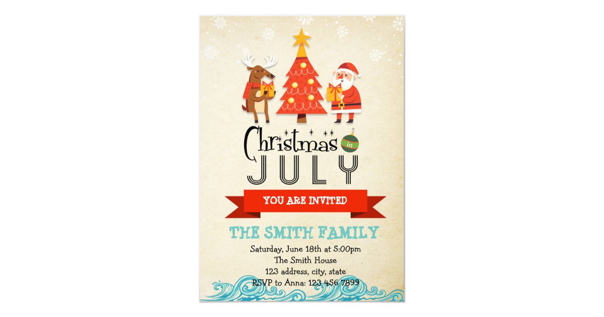 Christmas In July Party Invitation Zazzle Christmas In July Party Invitation Zazzle