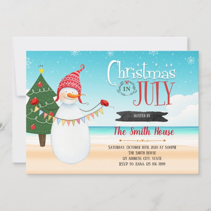 Christmas in july party invitation | Zazzle