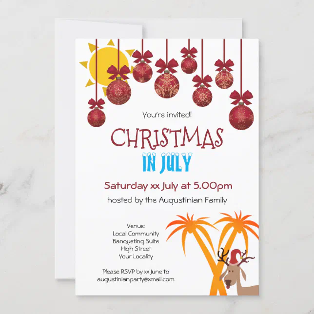 Christmas in July Party Invitation | Zazzle