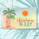 Christmas in July Party Palm Trees Banner | Zazzle