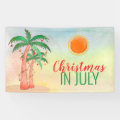 Christmas in July Party Palm Trees Banner | Zazzle