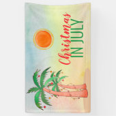 Christmas in July Party Palm Trees Banner | Zazzle