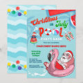Christmas In July Santa Pool Party Kid Adult Invitation | Zazzle