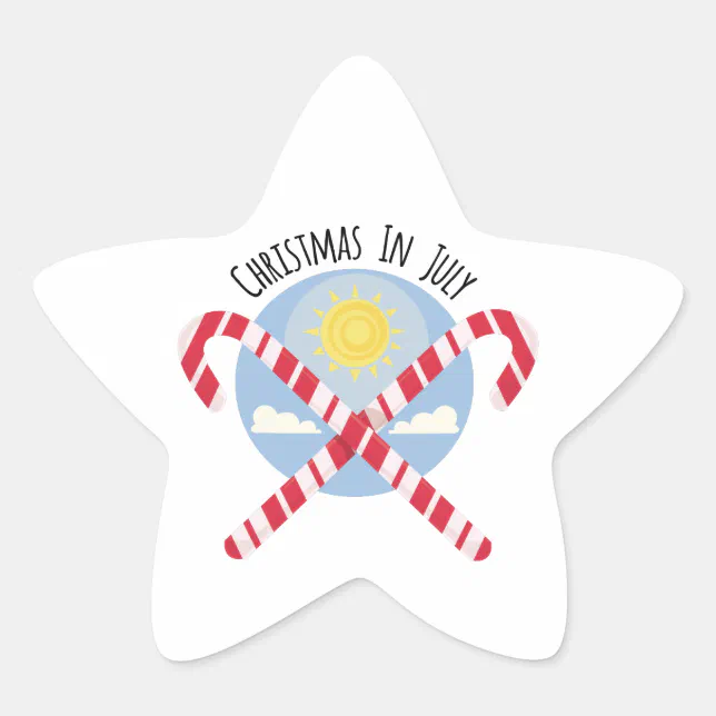 Christmas in July Star Sticker | Zazzle