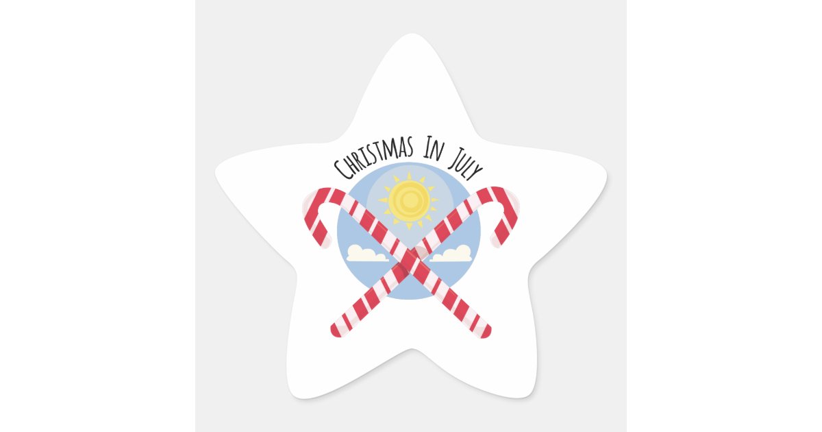 Christmas in July Star Sticker | Zazzle
