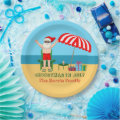 Christmas in July Summer Santa Claus Beach Party Paper Plates | Zazzle