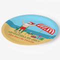 Christmas in July Summer Santa Claus Beach Party Paper Plates | Zazzle