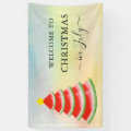Christmas in July Watermelon Christmas Tree Banner | Zazzle