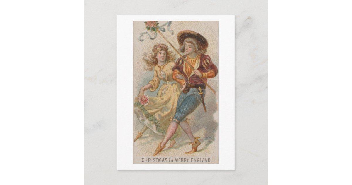 Christmas in Merry England Vintage 1890s Postcard | Zazzle