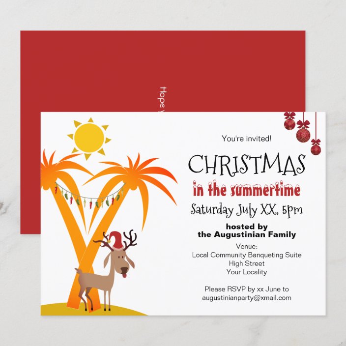 Christmas in the Summertime Party Invitation | Zazzle.com