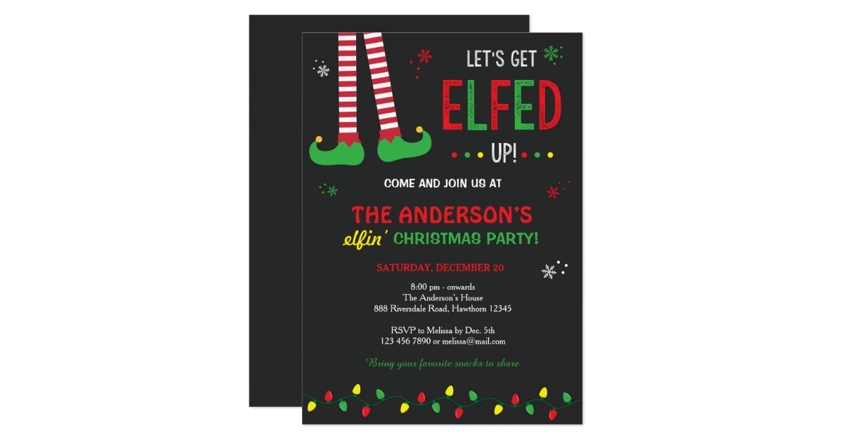 Christmas Invitation / Let's Get Elfed Up | Zazzle.com