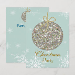 Christmas Invitations with ornaments and snowflake | Zazzle