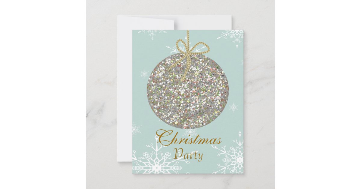 Christmas Invitations with ornaments and snowflake | Zazzle