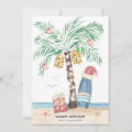 Christmas Island Surf Santa Tropical Beach Holiday Card | Zazzle