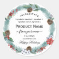 Christmas jam ingredient Label with wreath | Zazzle