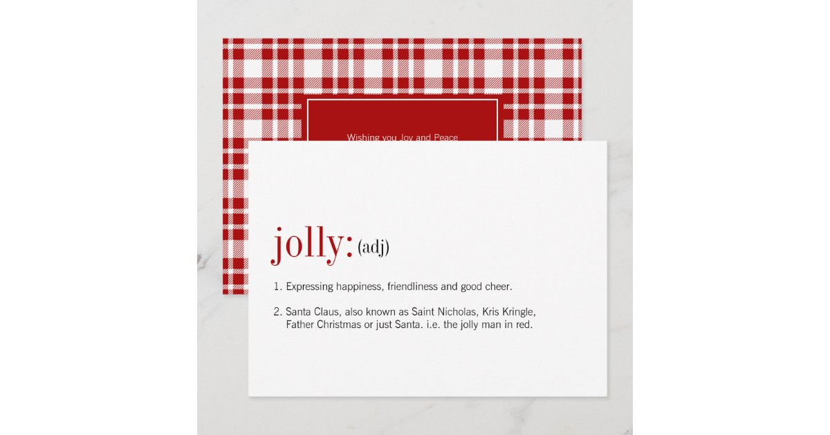 Christmas Jolly Definition Holiday Card | Zazzle
