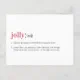 Christmas Jolly Definition Holiday Postcard | Zazzle