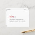 Christmas Jolly Definition Holiday Postcard | Zazzle