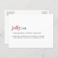 Christmas Jolly Definition Holiday Postcard | Zazzle